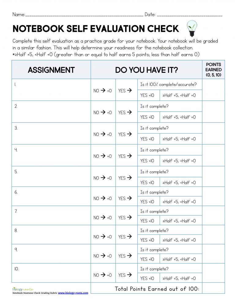 Tips for Grading Interactive Notebooks - Biology Roots